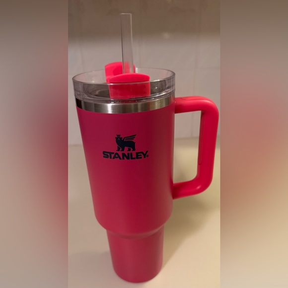 Stanley | Dining | Stanley Hot Pink 4oztumbler With Handle Straw | Poshmark